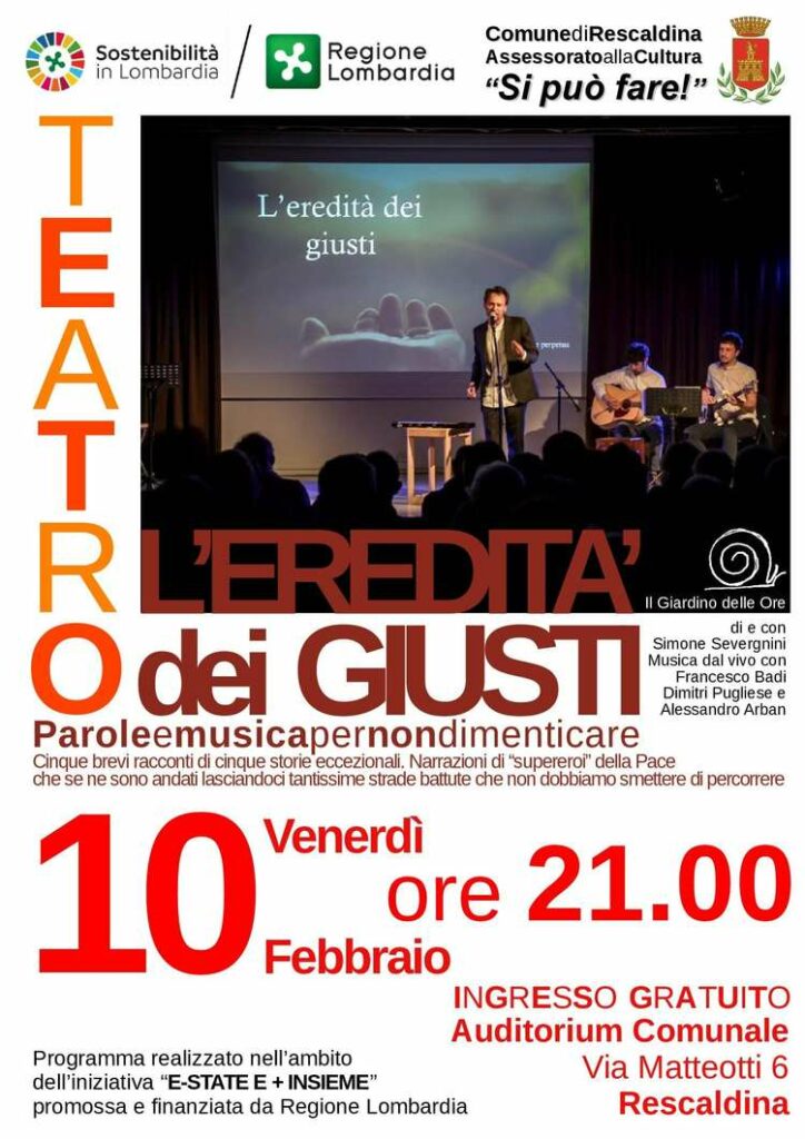 “L’Eredità dei giusti” in Auditorium a Rescaldina | Sempione News